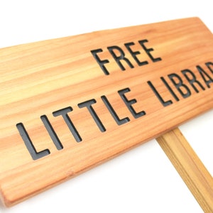 Free Library Sign, Little Library Marker, Yard Art, Outdoor Sign, Lawn ...