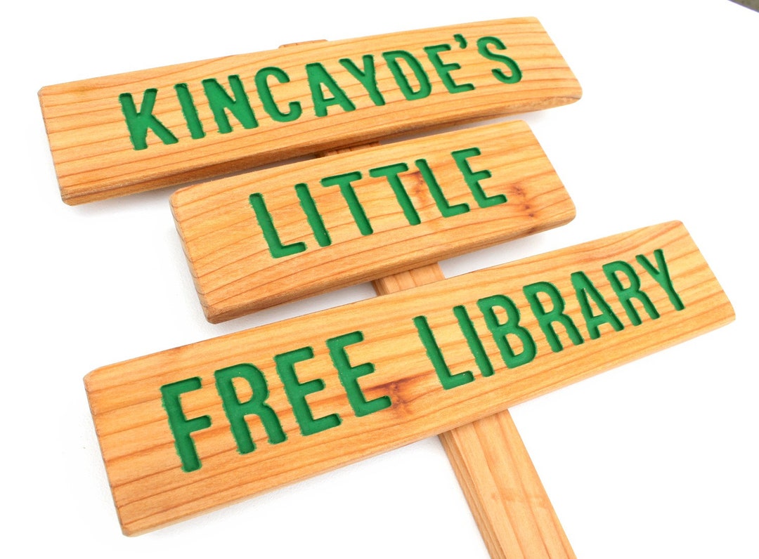 Custom Free Library Sign, Little Library Marker, Yard Art, Driveway ...