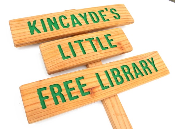Custom Free Library Sign Little Library Marker Yard Art | Etsy