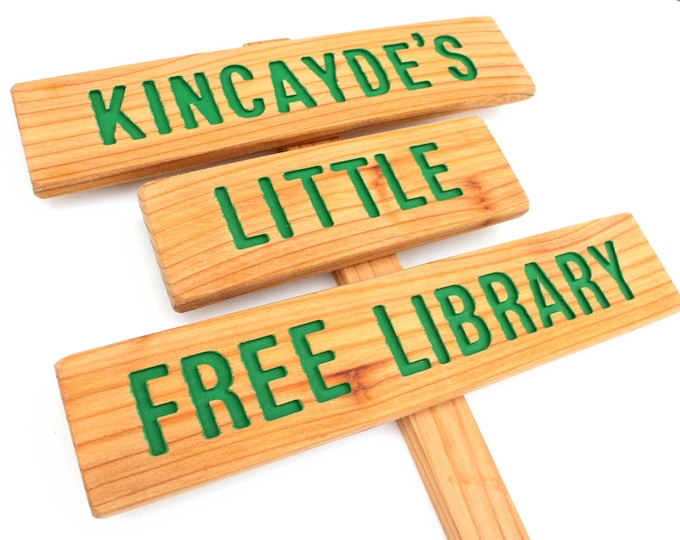 Custom Free Library Sign Little Library Marker Yard Art | Etsy