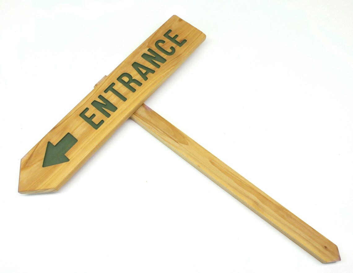ENTRANCE Directional Sign, Outdoor Sign, Yard Art, Directional Sign ...