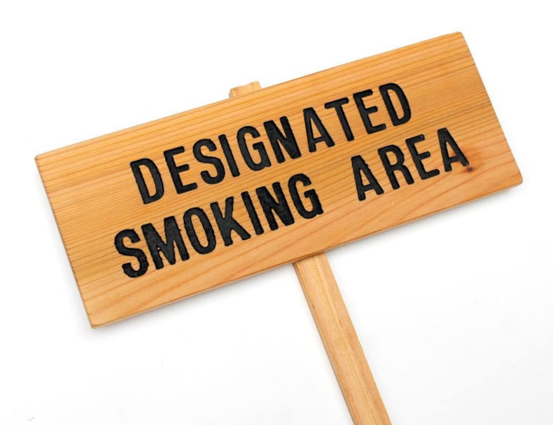 Designated Smoking Area Sign, Outdoor Marker, Yard Art, Caution Sign ...