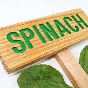 SPINACH Garden Sign, Outdoor Marker, Yard Art, Vegetable Sign, Leafy ...