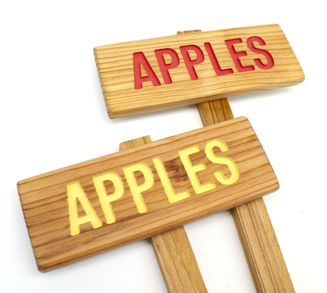 APPLES Sign Outdoor Sign Yard Art Fruit Tree Marker | Etsy