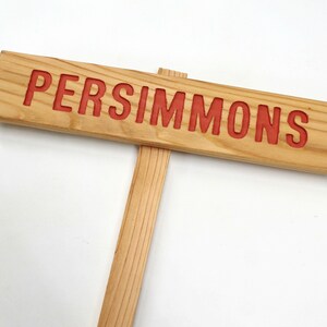 Persimmons Tree Marker, Tropical Fruit Sign, Orchard Signage, Yard Art ...