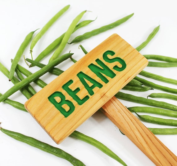 BEANS Sign Vegetable Marker Outdoor Sign Yard Art Veggie | Etsy