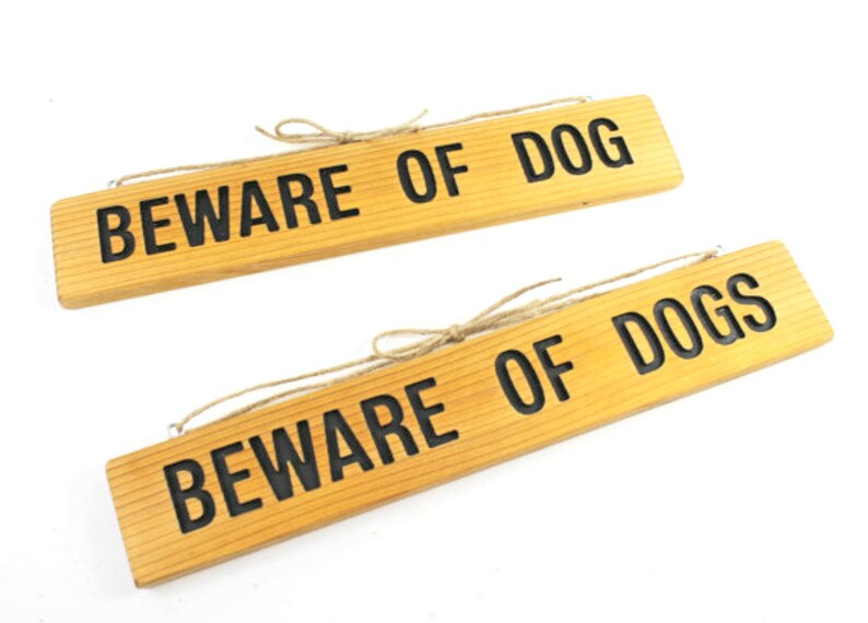 BEWARE OF DOG, Beware of Dogs, Caution Sign, Classy Warning Wood Sign ...