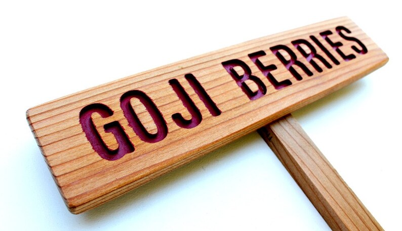 GOJI BERRIES Garden Marker Fruit Signage Plant Signs Wooden | Etsy