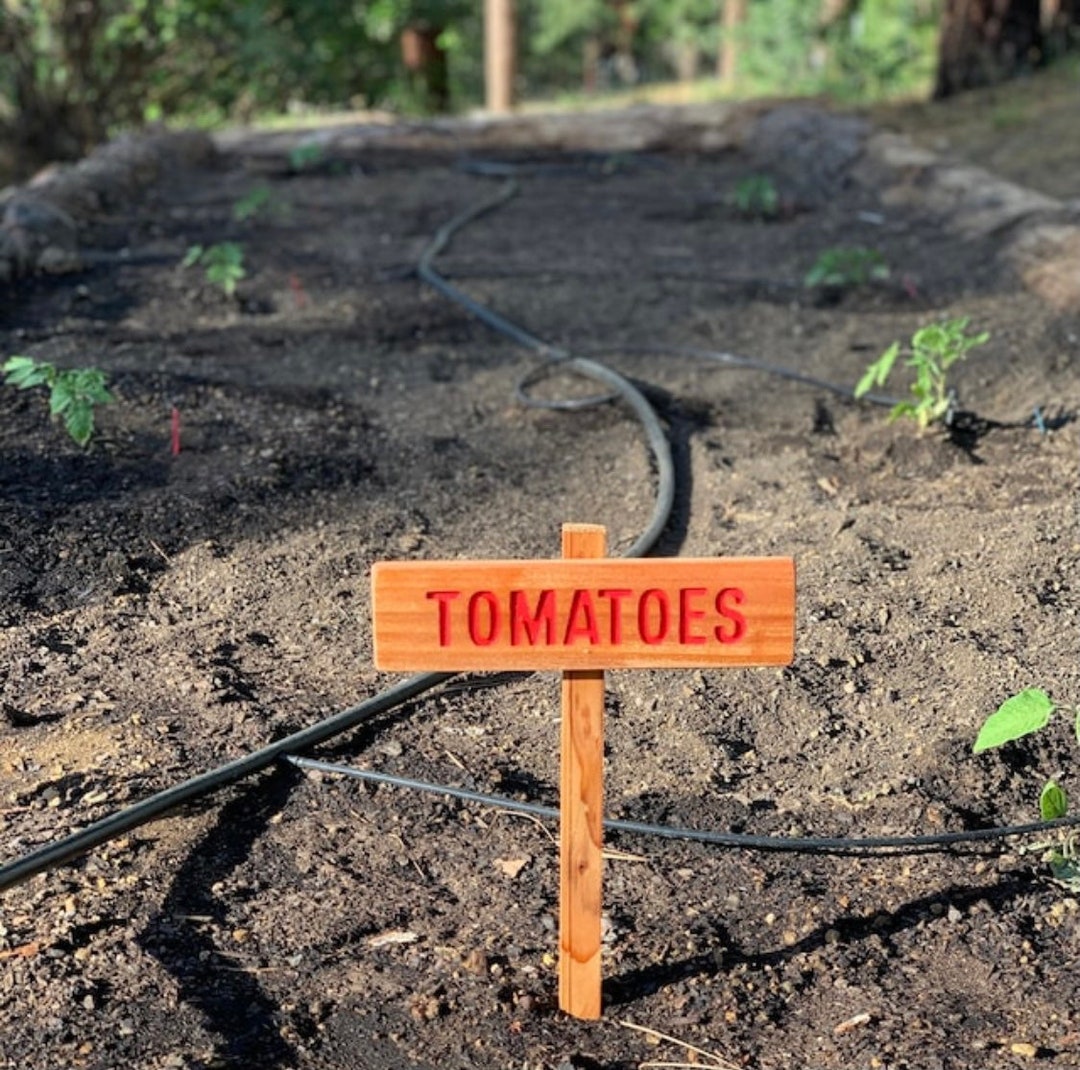 Tomatoes Sign, Garden Marker, Outdoor Sign, Yard Art, Vegetable Marker ...