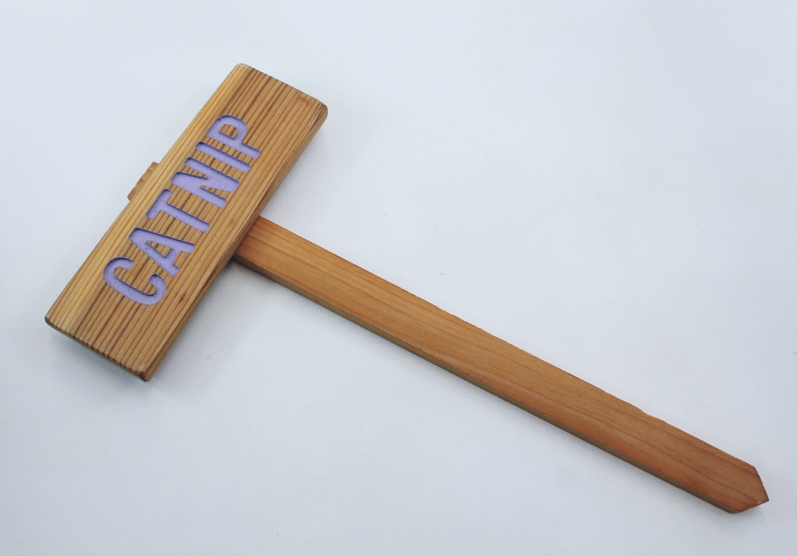 Catnip Garden Sign Outdoor Marker Yard Art Plant Label - Etsy