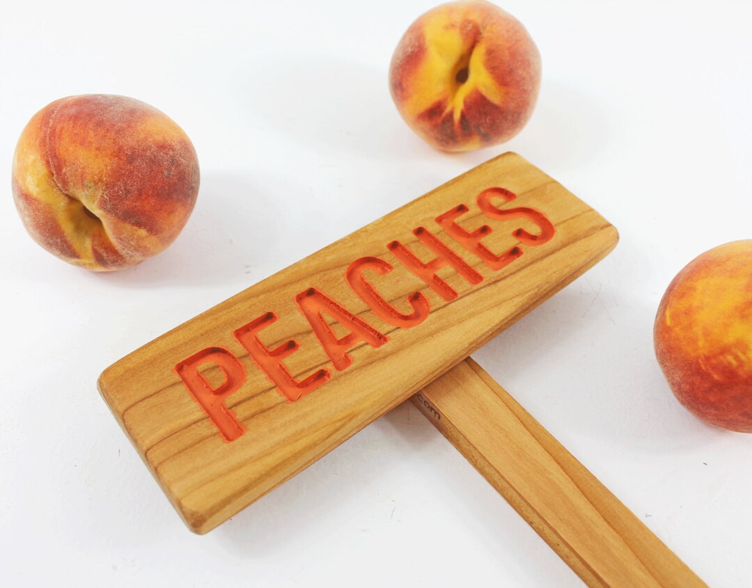 PEACHES Sign, Outdoor Sign, Yard Art, Garden Marker, Fruit Tree Sign ...
