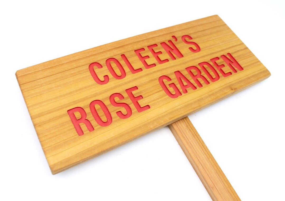 Rose Garden Sign, Custom Marker, Personalized Sign, Outdoor Signage ...