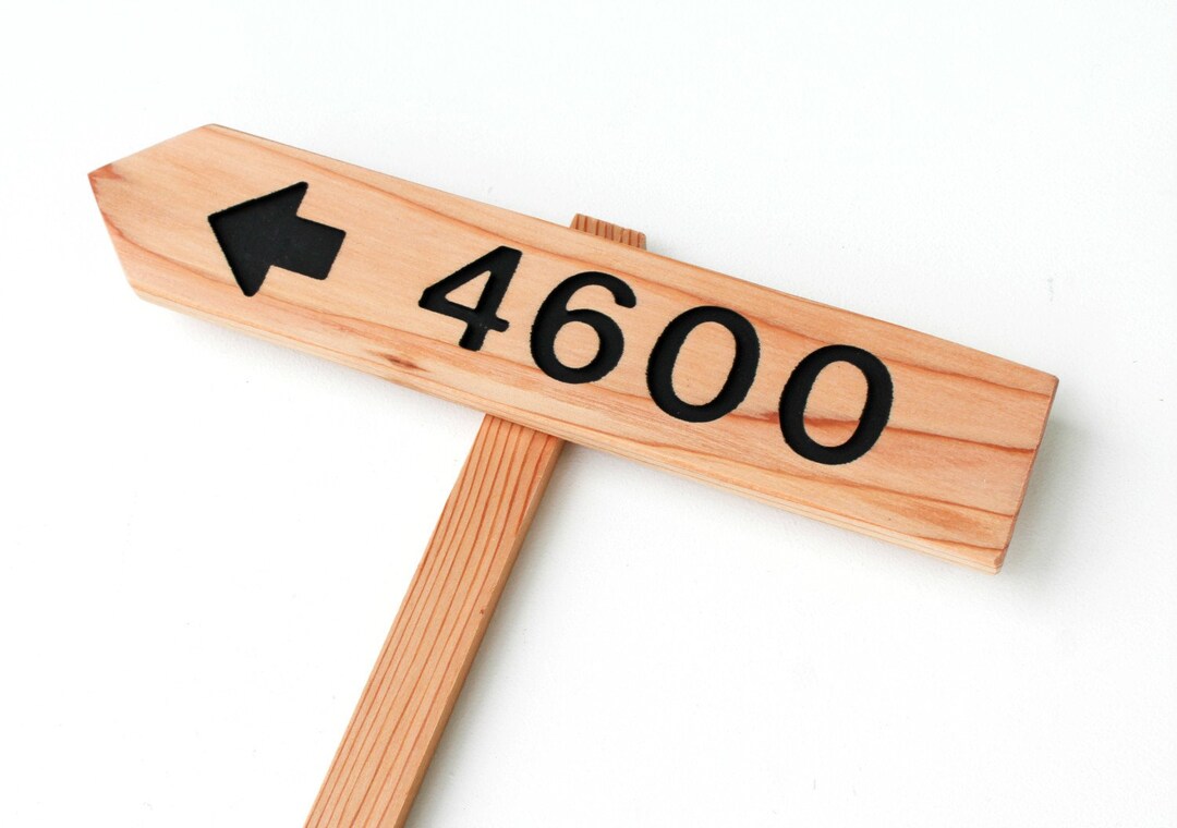 Pointed Address Sign, Outdoor Marker, Yard Art, Personalized Sign ...