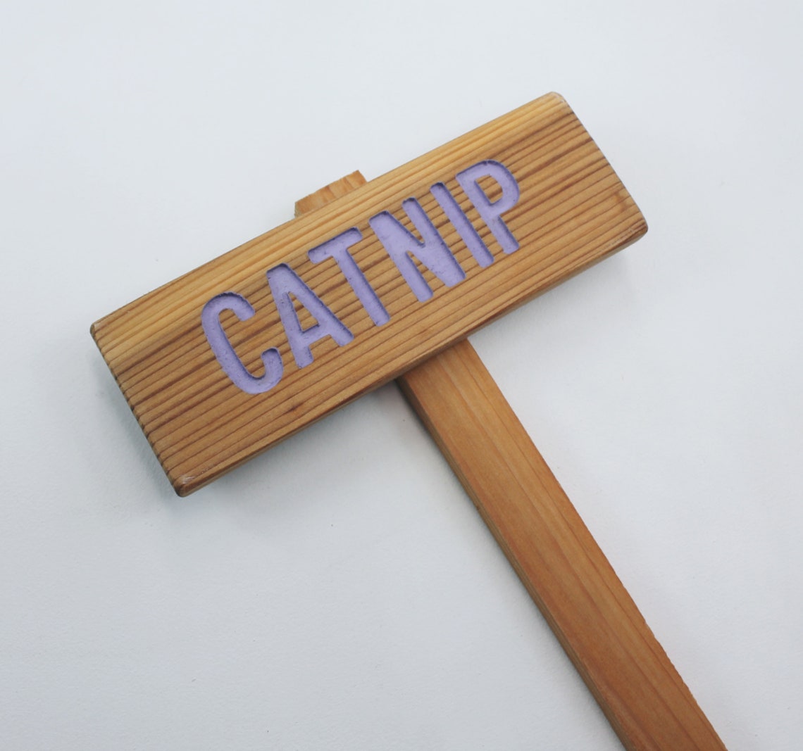 Catnip Garden Sign Outdoor Marker Yard Art Plant Label - Etsy