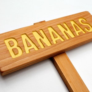 BANANAS TREE MARKER, Fruit Tree Sign, Tropical Fruit Tree Sign, Wooden ...