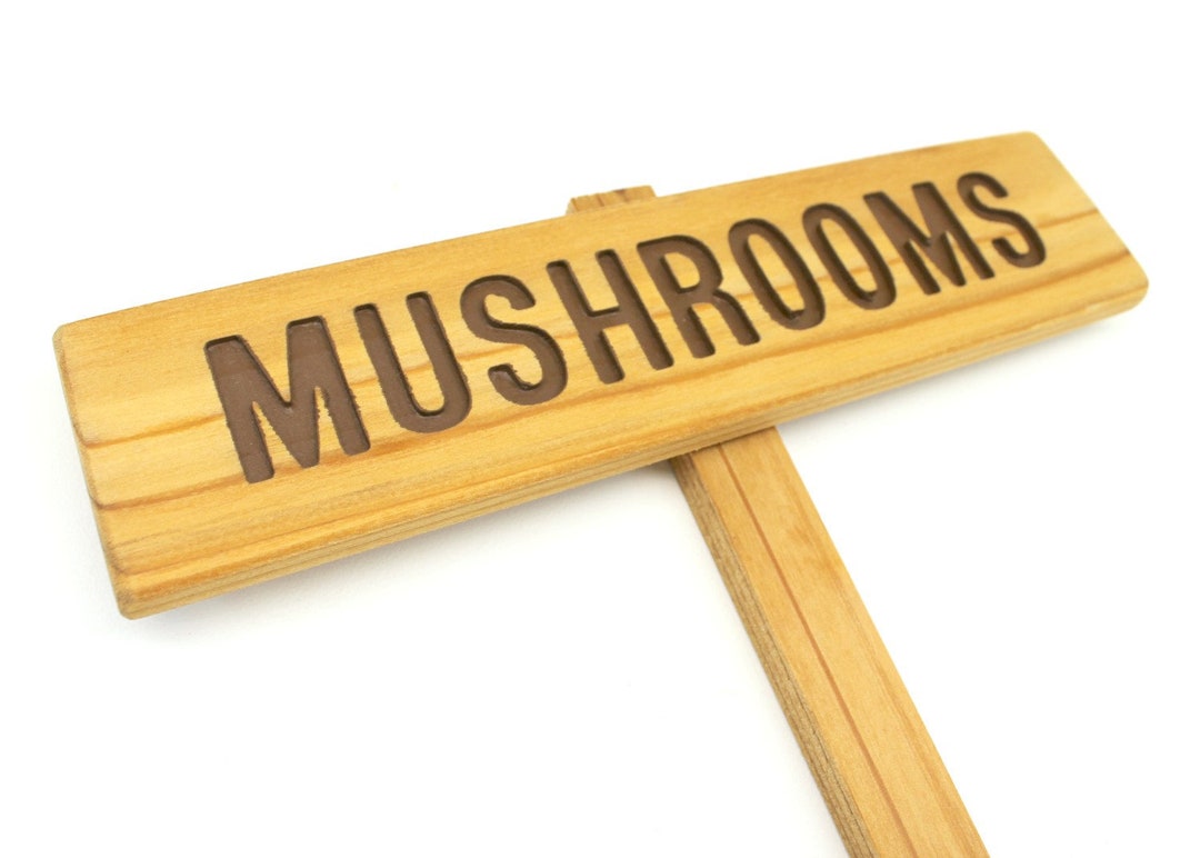MUSHROOMS Sign, Outdoor Marker, Yard Art, Fungus Signage, Veggie Marker ...