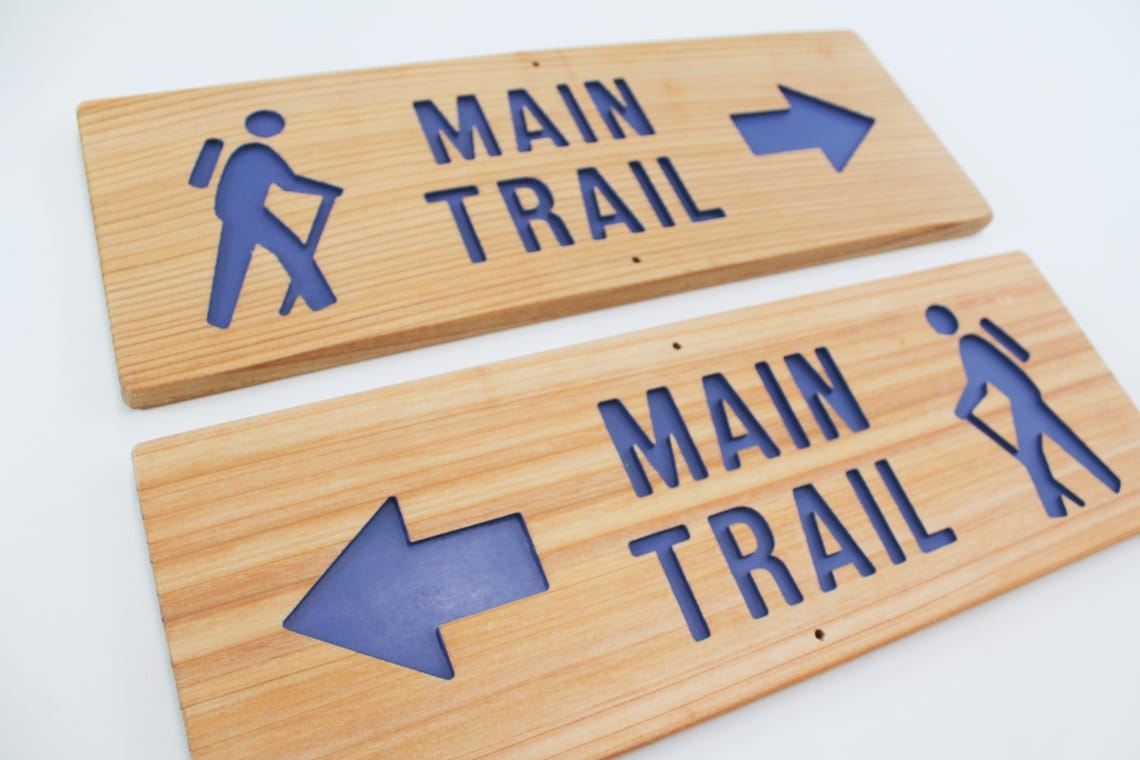 Hiking Trail Signs Yard Art Outdoor Marker Camping Signage | Etsy