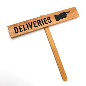 Deliveries Sign, Packages Dropped Off, DIRECTIONAL Old Fashioned ...