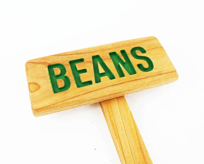BEANS Sign Vegetable Marker Outdoor Sign Yard Art Veggie - Etsy