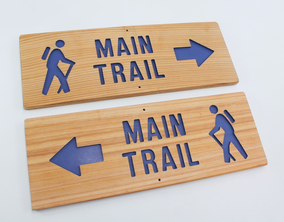 Hiking Trail Signs, Yard Art, Outdoor Marker, Camping Signage, Vacation ...