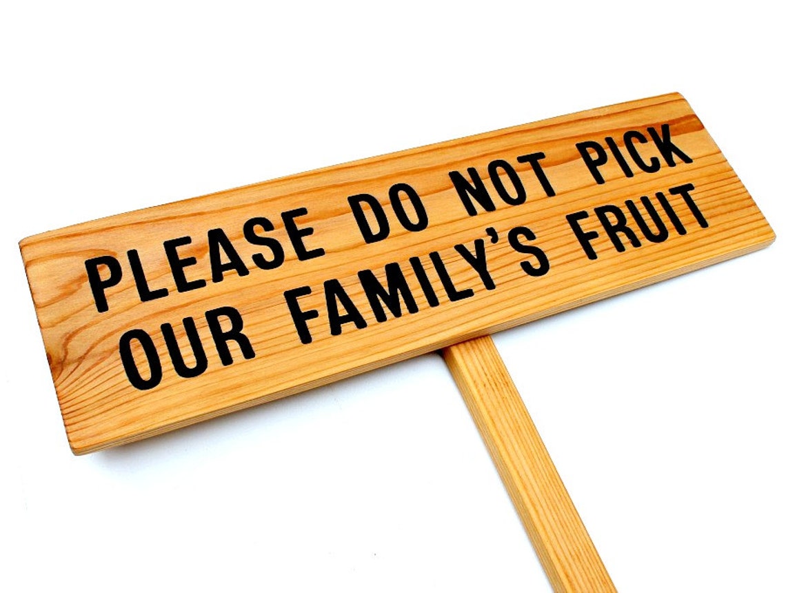 Please Do Not Pick Our Family's Fruit No Picking Please - Etsy