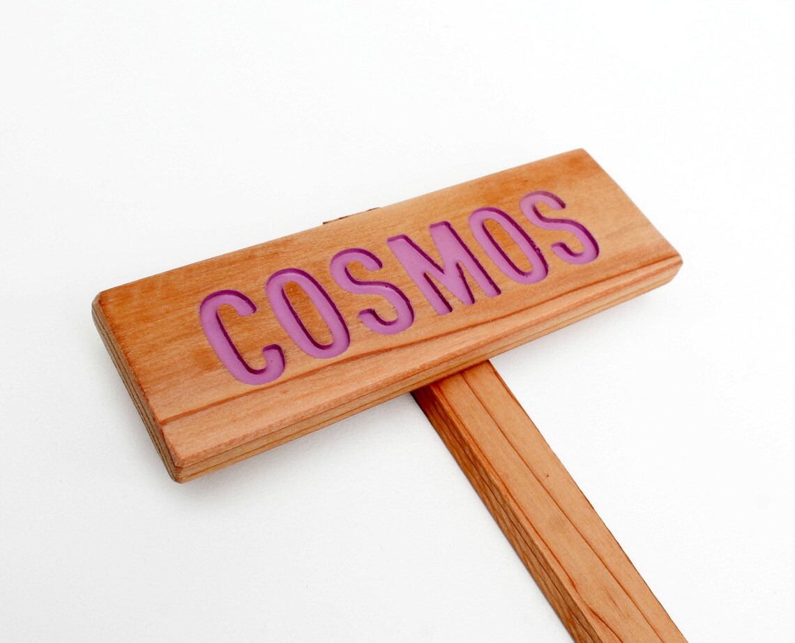 COSMOS Sign Flower Marker Outdoor Sign Yard Art Plant | Etsy