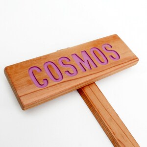 COSMOS Sign, Flower Marker, Outdoor Sign, Yard Art, Plant Label, Garden ...