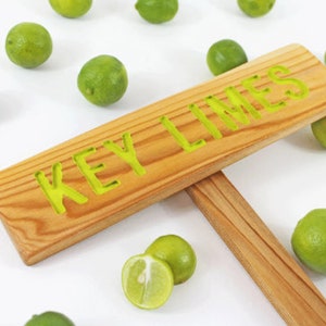 LIMES Rustic Tree Sign, Hand Routed, Citrus Tree Garden Sign, Tree ...