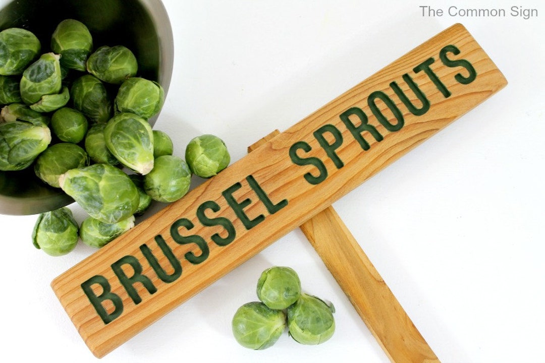 BRUSSEL SPROUTS Sign, Outdoor Marker, Yard Art, Vegetable Sign, Plant ...