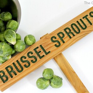 BRUSSEL SPROUTS Sign, Outdoor Marker, Yard Art, Vegetable Sign, Plant ...