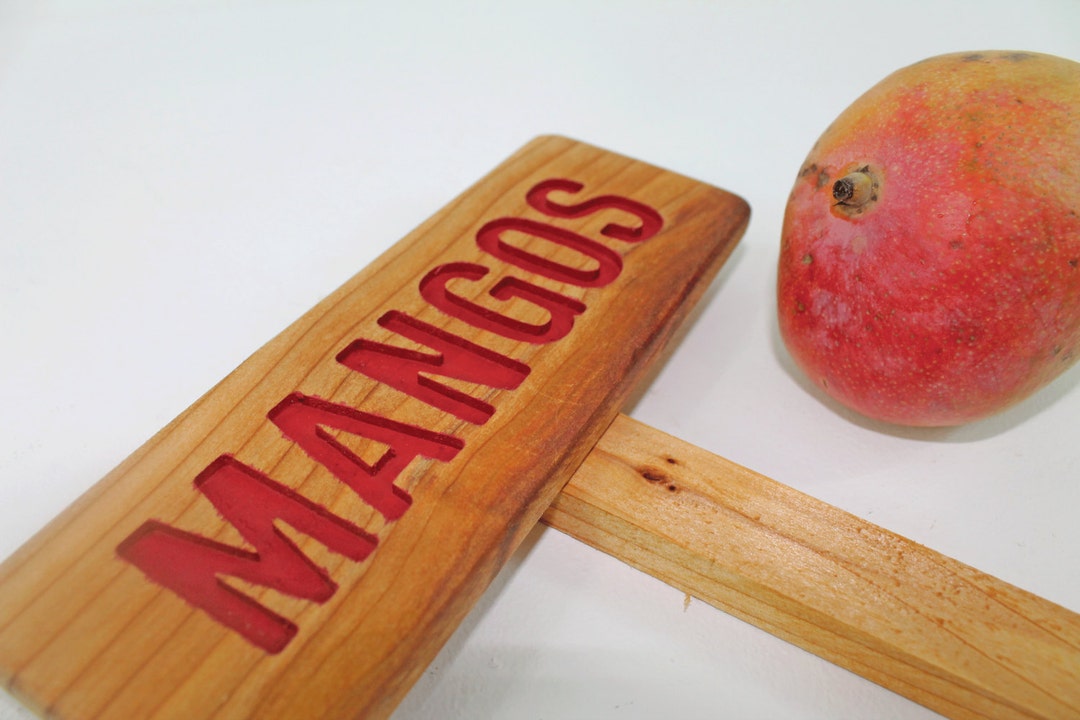 MANGOS TREE MARKER, Fruit Tree Sign, Tropical Fruit Tree Sign, Wooden ...