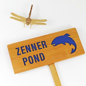 Personalized Sign for POND, Fishing Hole Sign, Backyard Garden, Zen ...