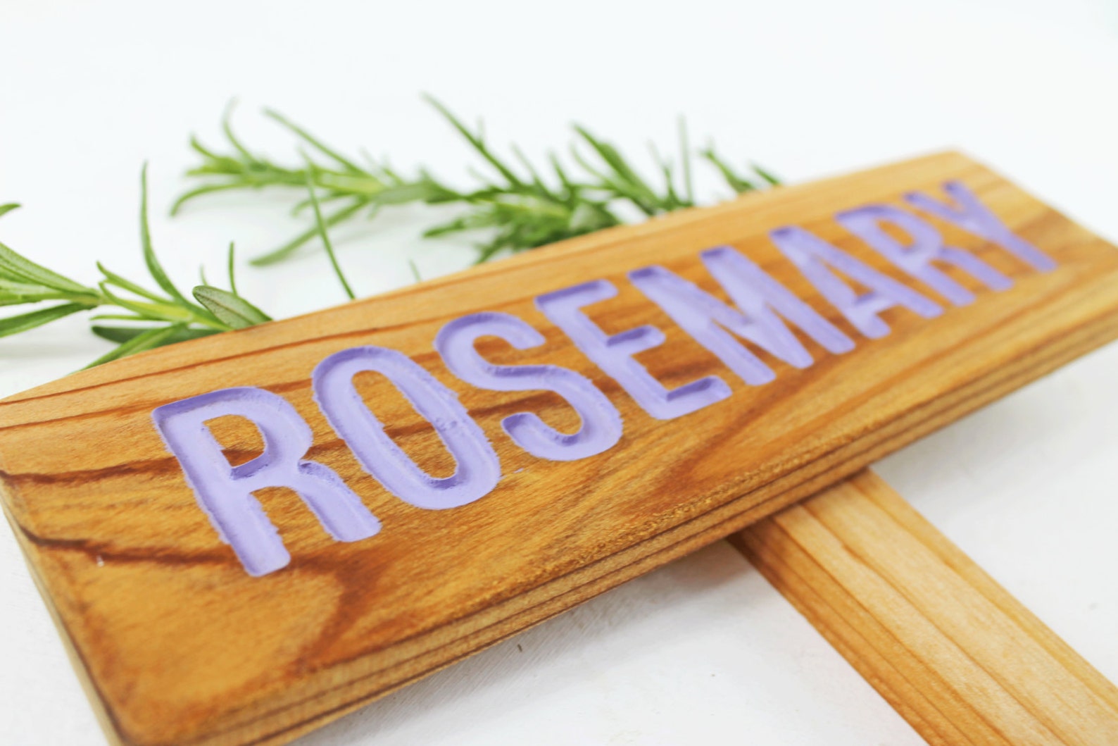ROSEMARY Garden Sign, Painted & Sealed Cedar Wood: Hand Routed, Herb ...
