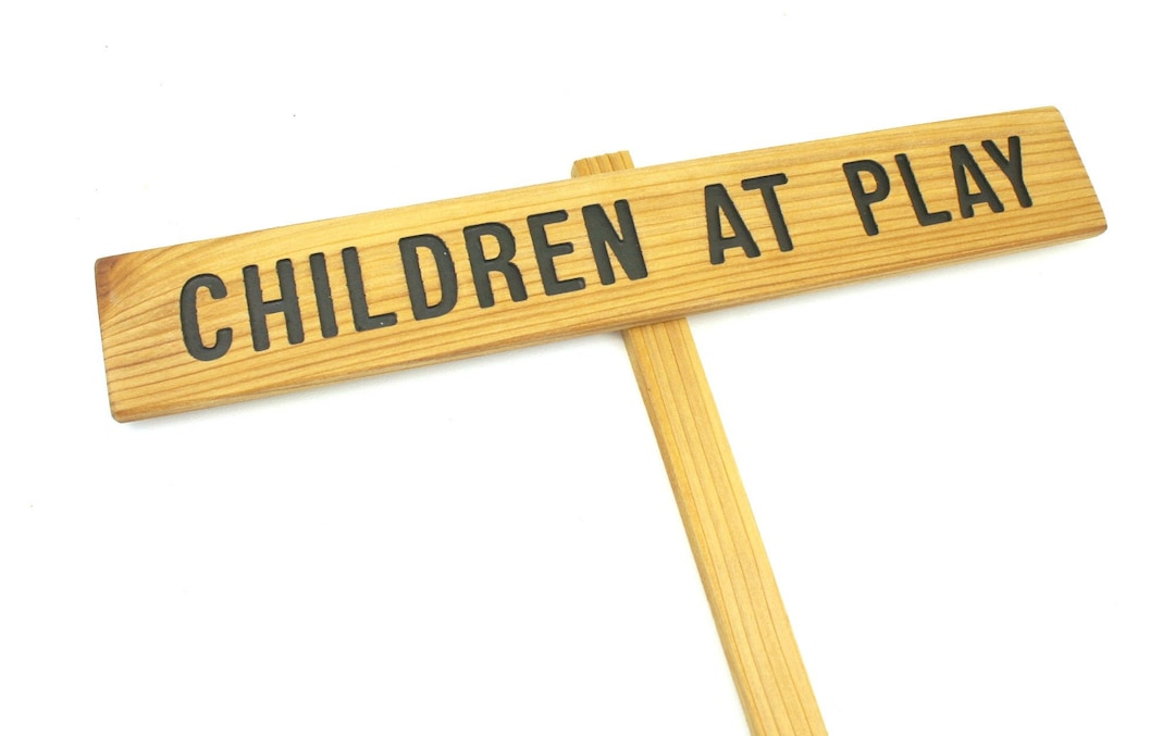 Children at Play Sign, Caution Marker, Warning Sign, Outdoor Sign, Yard ...