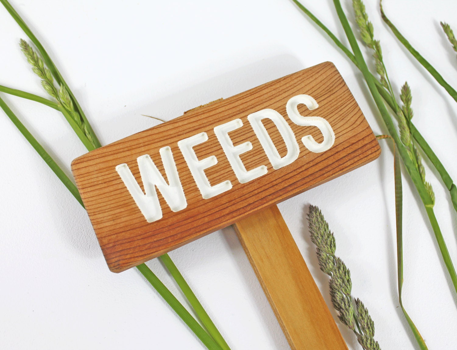 WEEDS Garden Sign Painted & Oil Sealed Cedar Wood: Hand - Etsy
