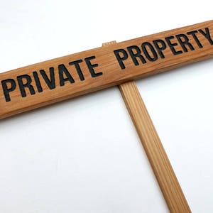 PRIVATE PROPERTY Sign, Cedar Wood Stake Marker, Routed Black Private ...