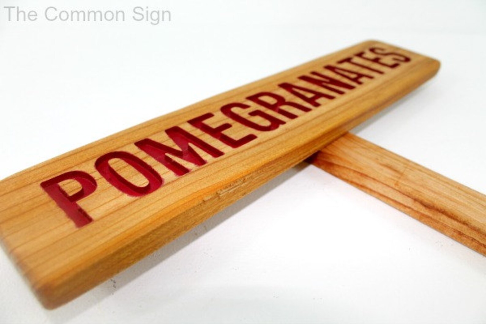 POMEGRANATES Sign, Fruit Tree Marker, Cedar Wood Sign, Garden Sign ...