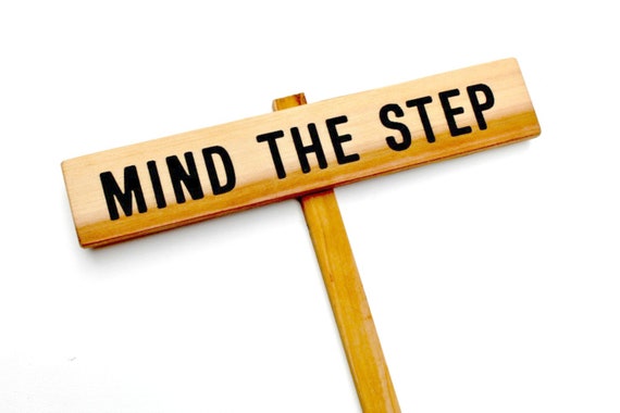 MIND THE STEP Sign Warning Marker Polite Signage Porch - Etsy