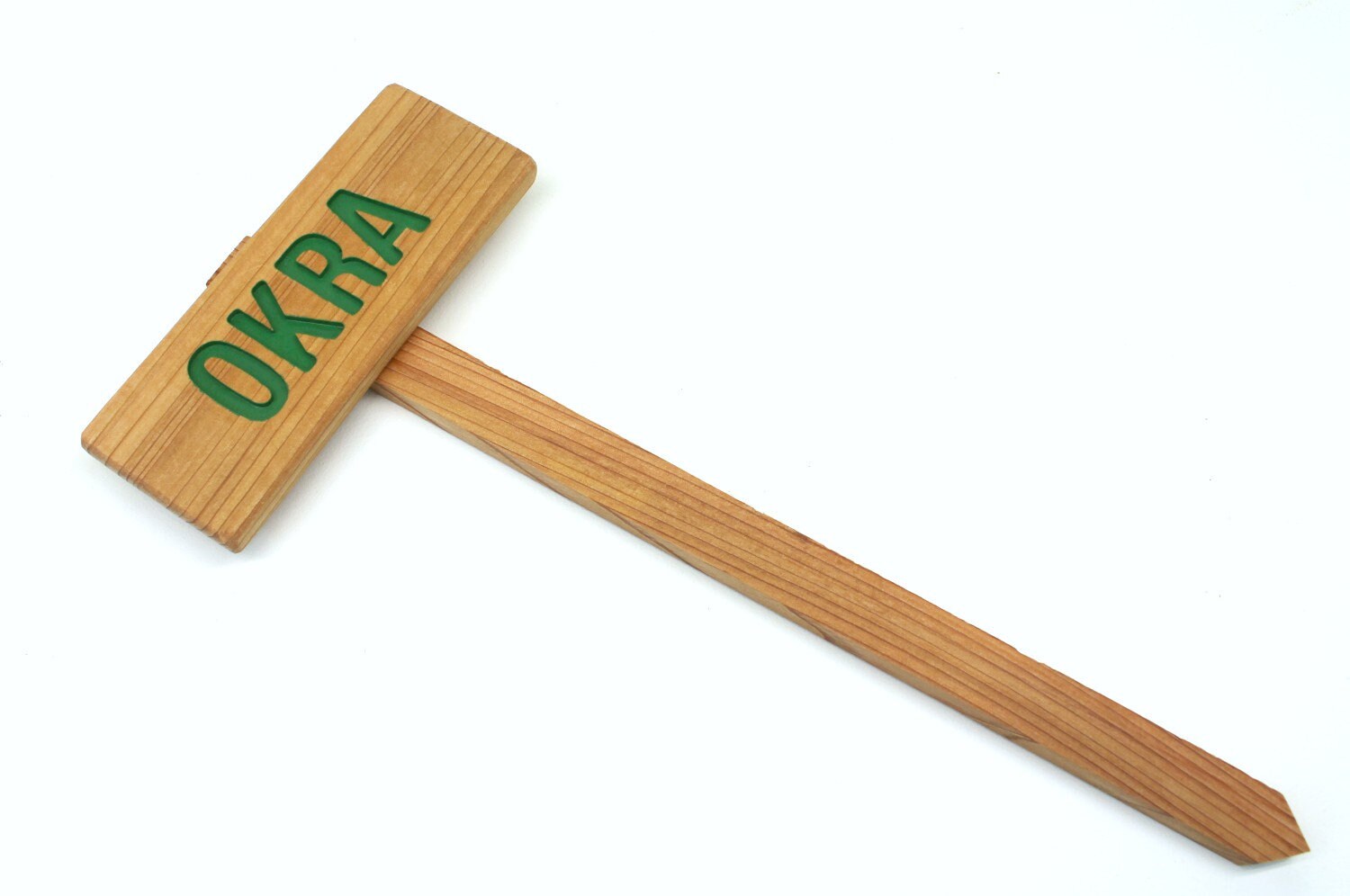 OKRA Garden Marker Wood OKRA Sign Routed Cedar Wood Garden - Etsy