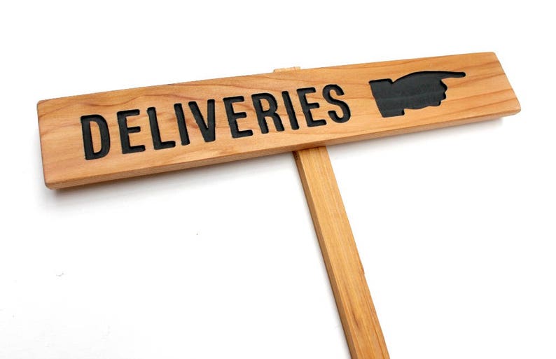 Deliveries Sign Packages Dropped Off DIRECTIONAL Old | Etsy