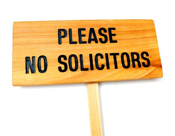 PLEASE NO SOLICITORS Sign No Solicitors Warning Marker | Etsy