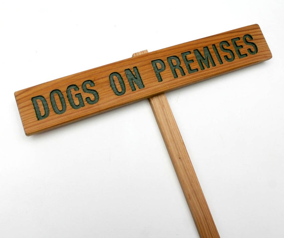 DOGS ON PREMISES Sign, Guard Dog Marker, Warning Sign, Driveway Marker ...