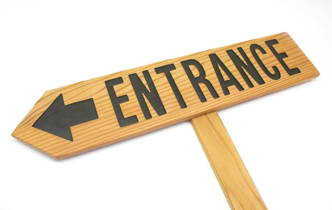 ENTRANCE Directional Sign Outdoor Sign Yard Art Directional - Etsy