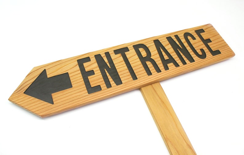 ENTRANCE Directional Sign, Outdoor Sign, Yard Art, Directional Sign ...