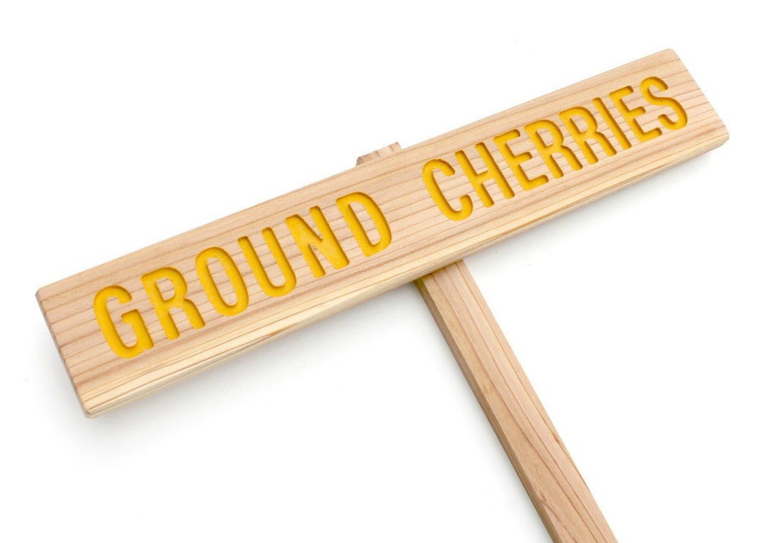 GROUND CHERRIES Sign, Outdoor Marker, Yard Art, Fruit Sign, Plant Label ...