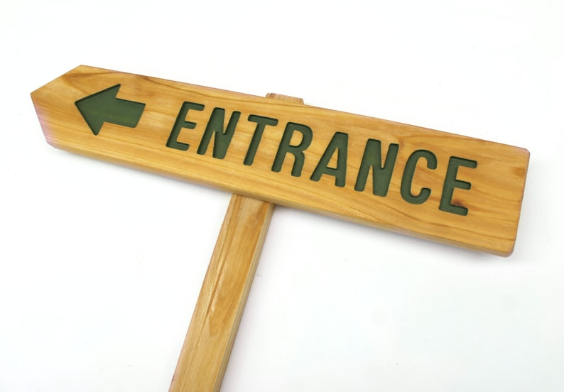 ENTRANCE Directional Sign, Outdoor Sign, Yard Art, Directional Sign ...