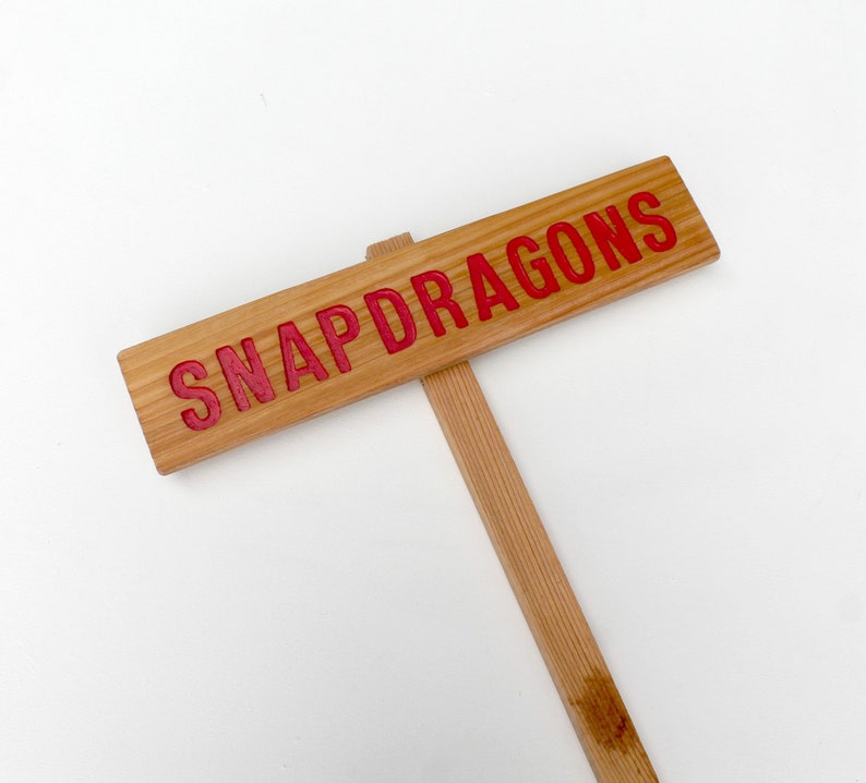 SNAPDRAGONS Garden Sign, Flower Marker, Outdoor Sign, Floral Sign ...