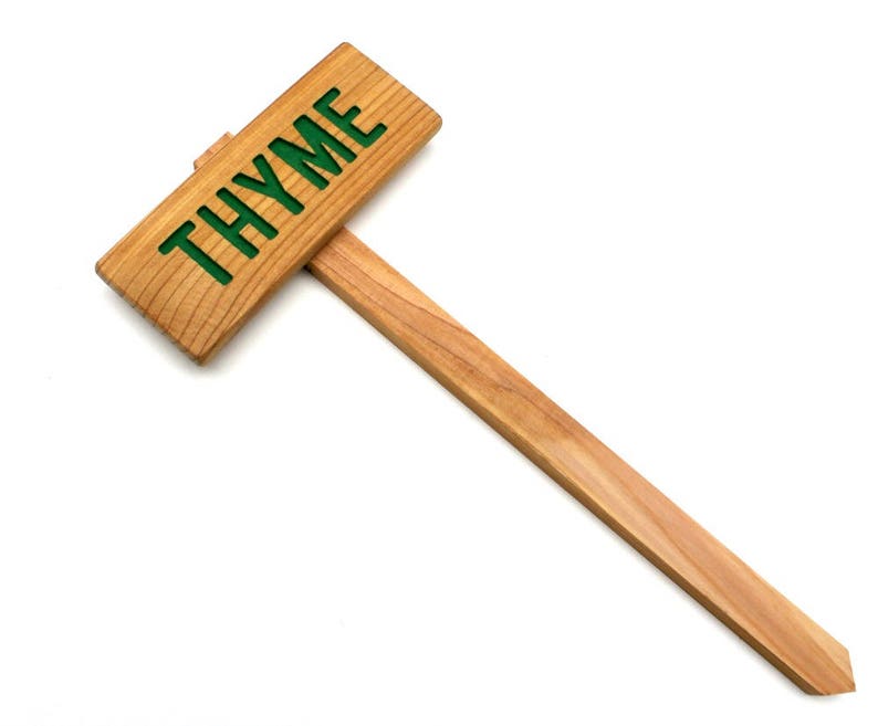 THYME Herb Garden Sign Painted & Oil Sealed Cedar Wood: Hand - Etsy