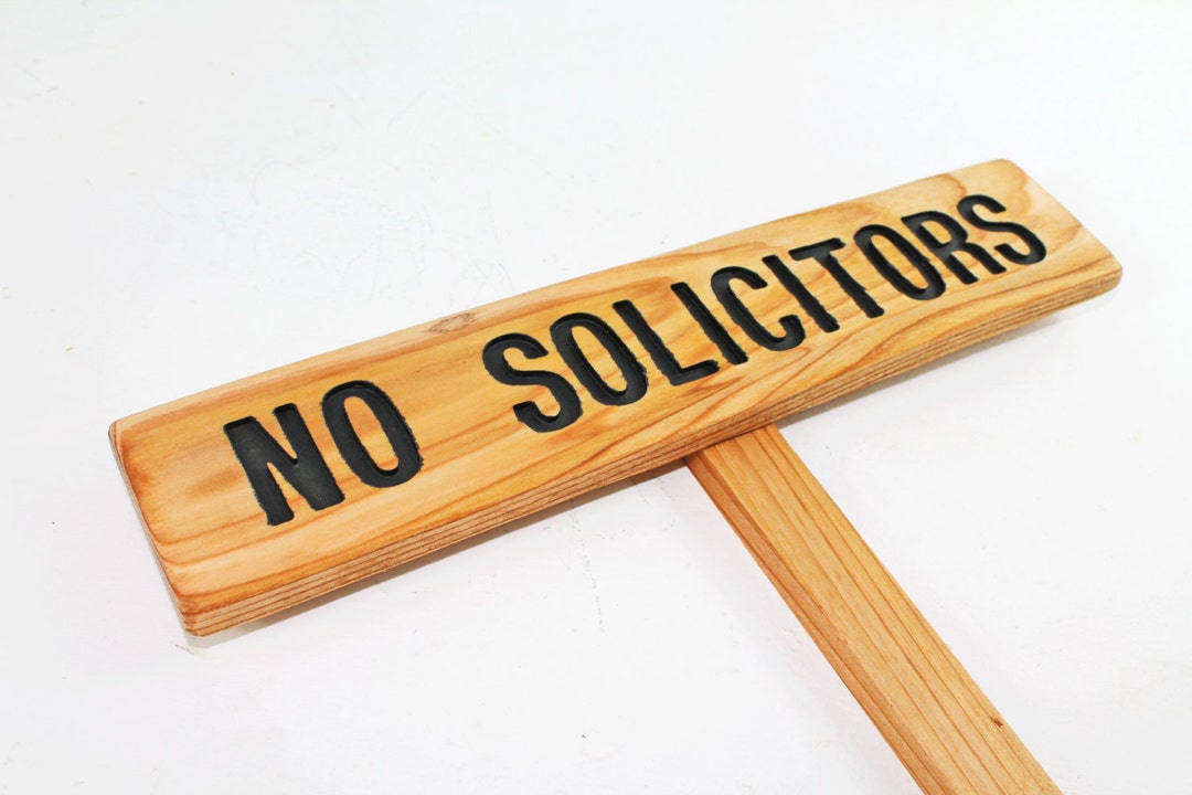 NO SOLICITORS Yard Sign, Hand Routed Cedar Wood Front Door Sign ...