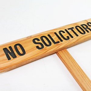 NO SOLICITORS Yard Sign, Hand Routed Cedar Wood Front Door Sign ...